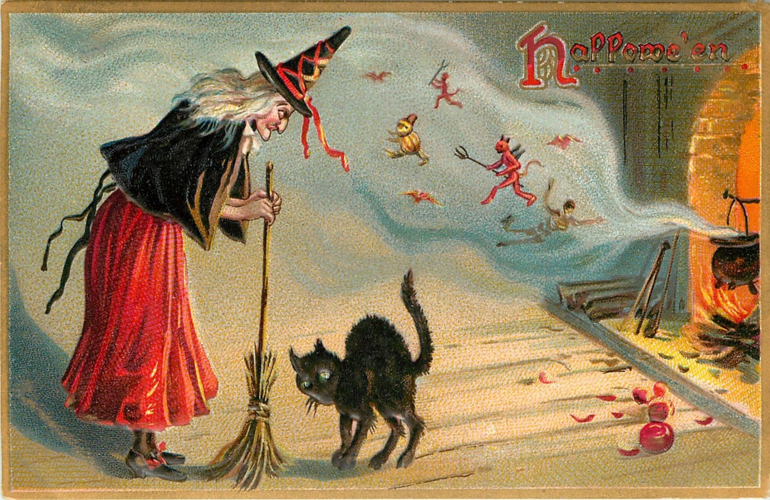 Cat Drawing, Witch Drawing, Halloween Cat Drawing, Halloween Cat, Witch ...