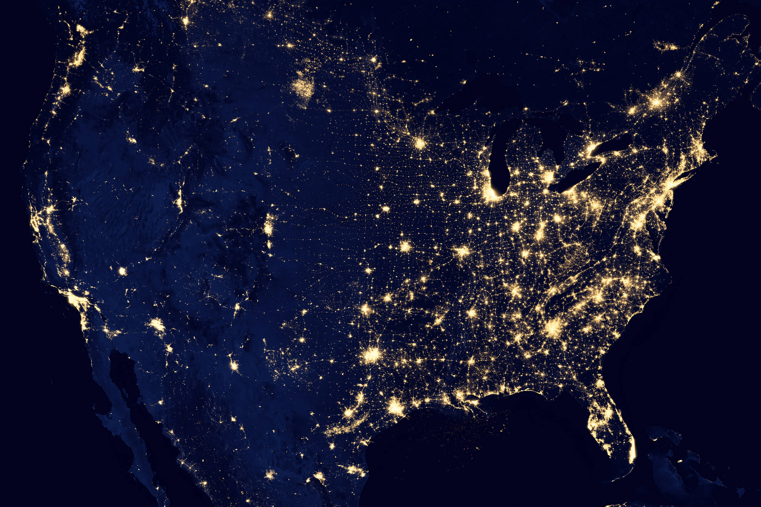 USA Map City Lights Map USA Map City USA City Map City - Etsy