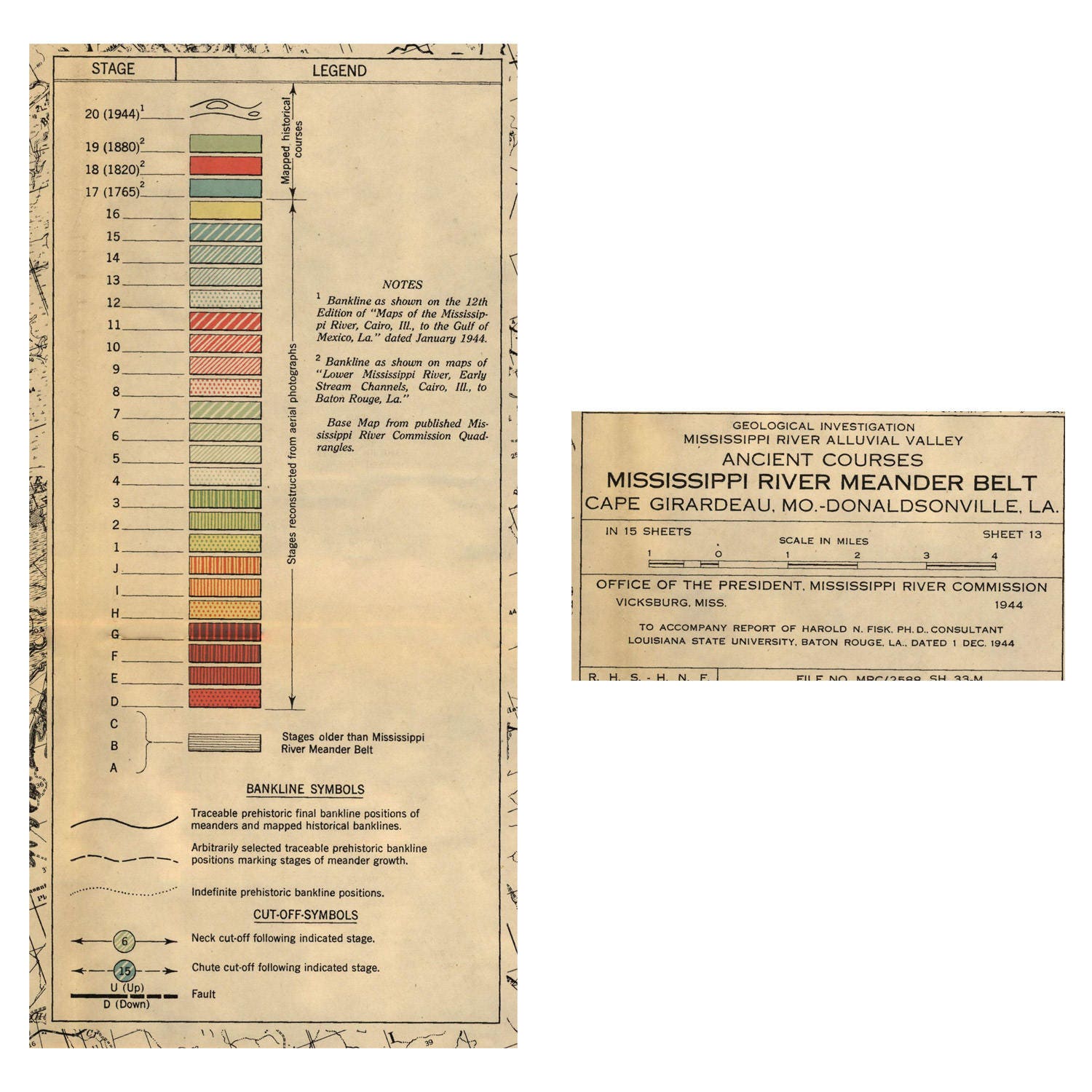 Harold Fisk Map, Mississippi River, P22 Sheet 2, Mississippi River ...