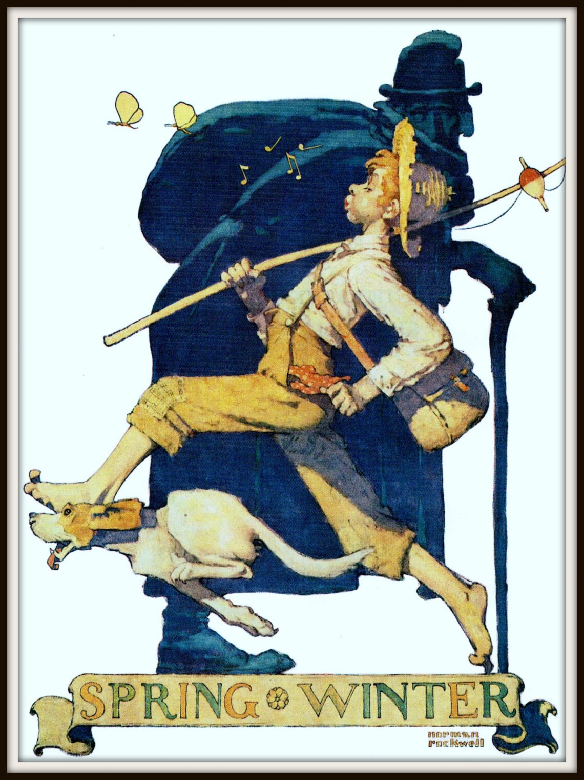 Fishing Art Print Norman Rockwell Spring Winter Print - Etsy
