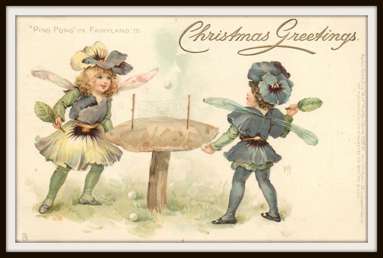 Ping Pong, Fairies Playing Ping Pong, Christmas Card, Pong Ping ...