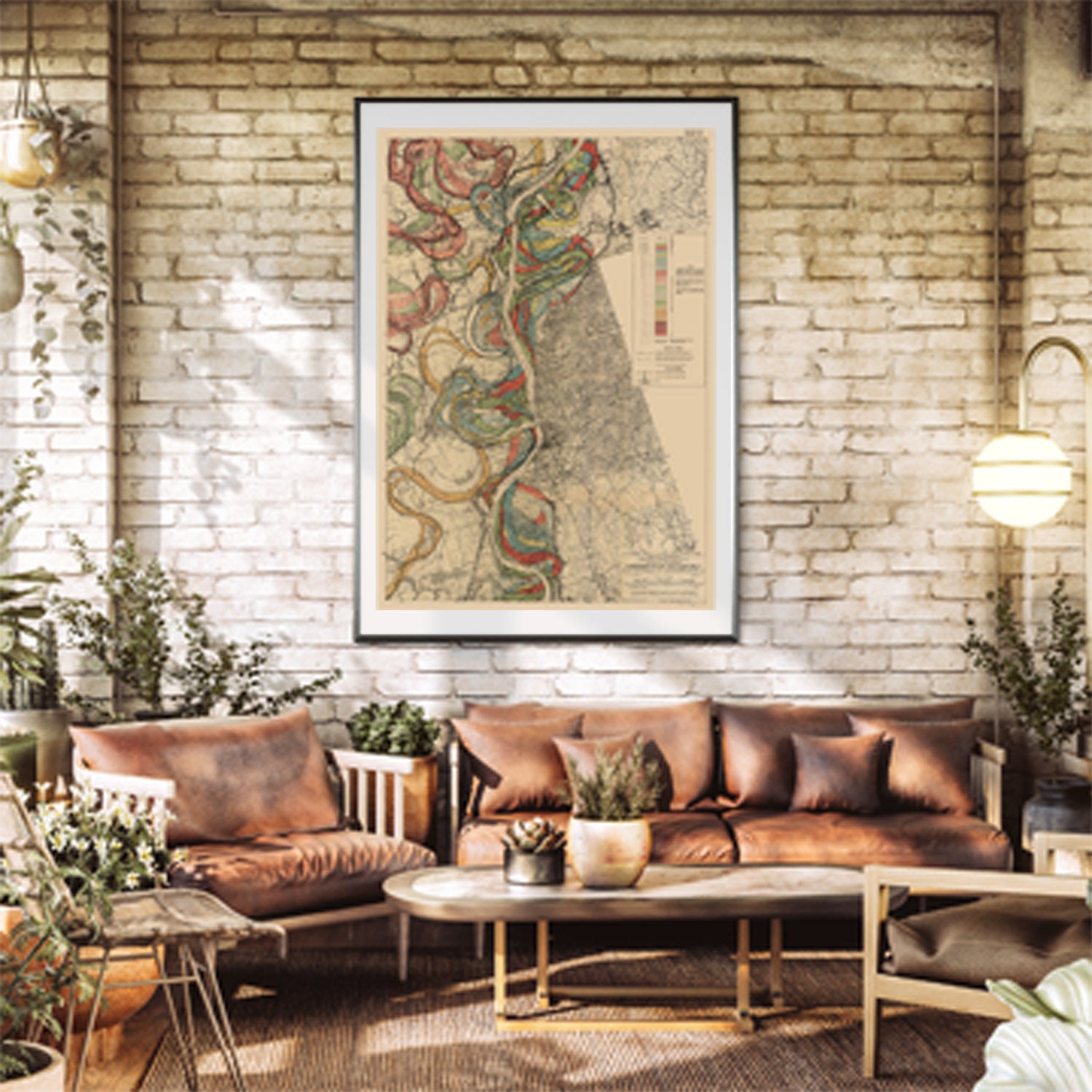 Mississippi River Harold Fisk Map River Meander Mississippi - Etsy