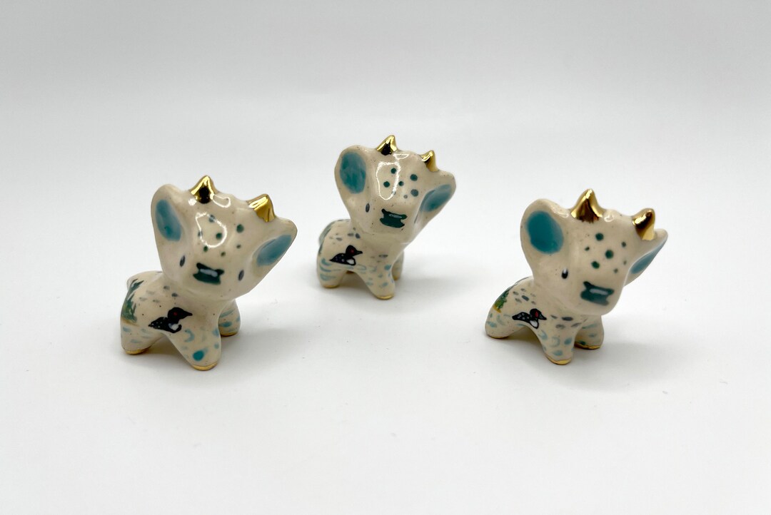 Ceramic Miniature Loon Landscape Cow Figurine - Etsy