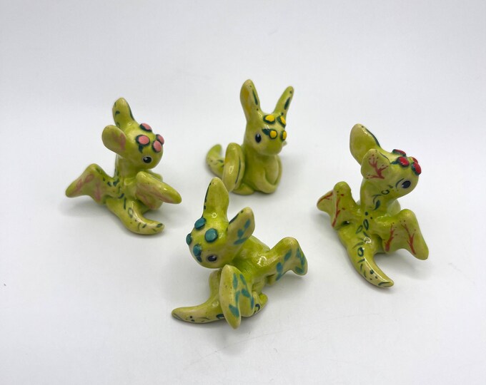 Ceramic Miniature Forest Dragon Figurine - Etsy