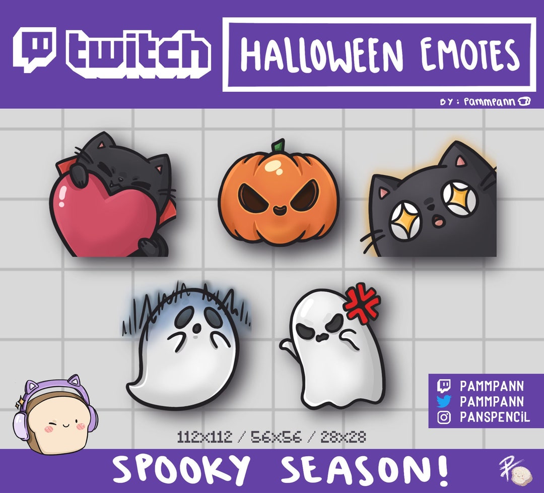 Kawaii Halloween Emotes SET Twitch, Discord, Youtube - Etsy