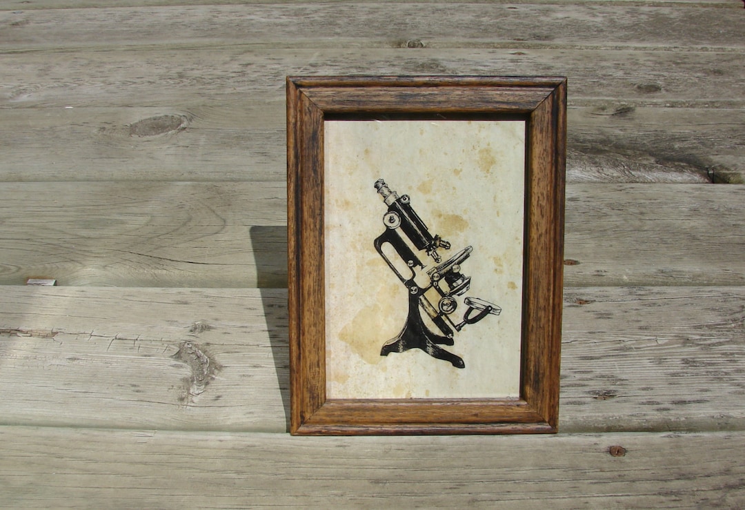 Pen and Ink Microscope Drawing Print 5x7 Vintage -like Nerdy Science ...