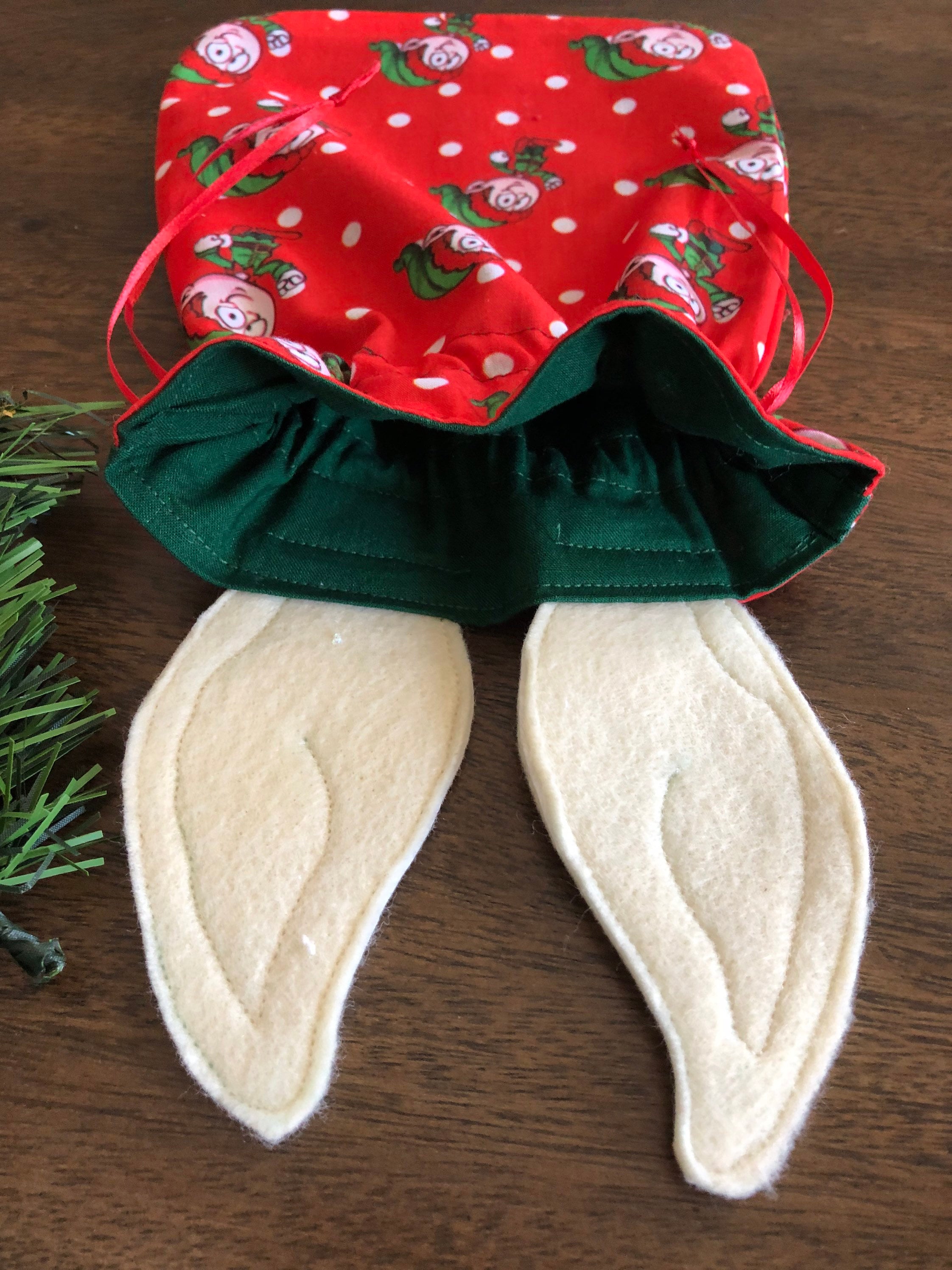 Handmade Christmas Elf Goodie Bag for Kids Christmas Gift Bag Christmas ...