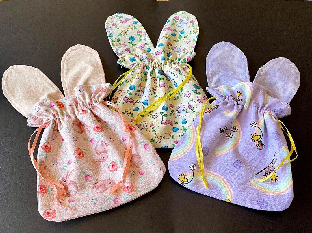 Easter Bunny Bag,rabbit Drawstring Treat Bag,reusable Child Easter ...