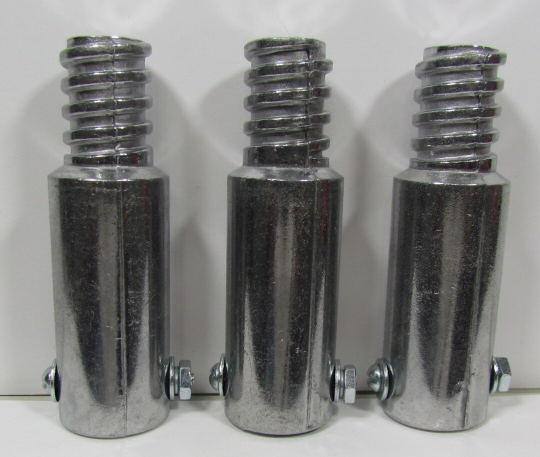 3 Metal Threaded Pole Tip for 3/4" Wood, Plastic & Metal Poles (buy 3 ...