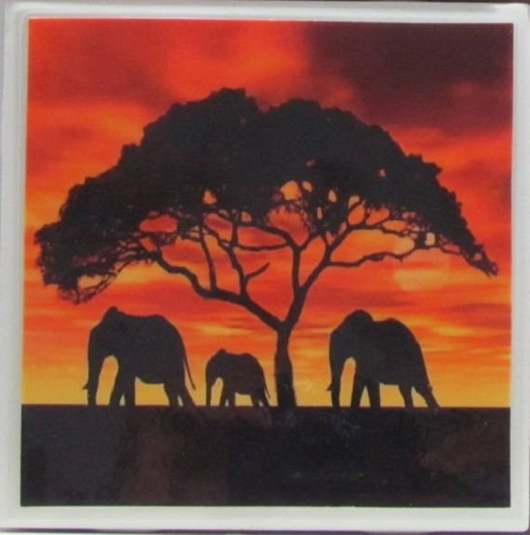Sunset - 4 X 4 Inch Ceramic Tile Coasters (set of 4) - Drink/bar ...
