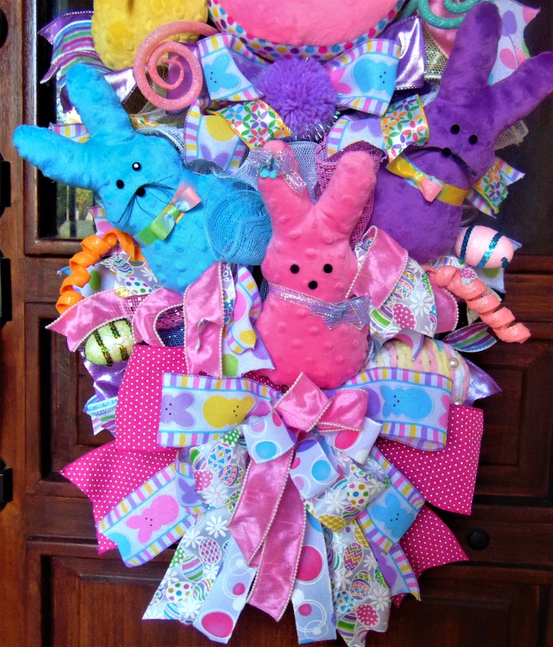 Large Easter Bunny Peep Swag for Doors Easter Swag Front - Etsy