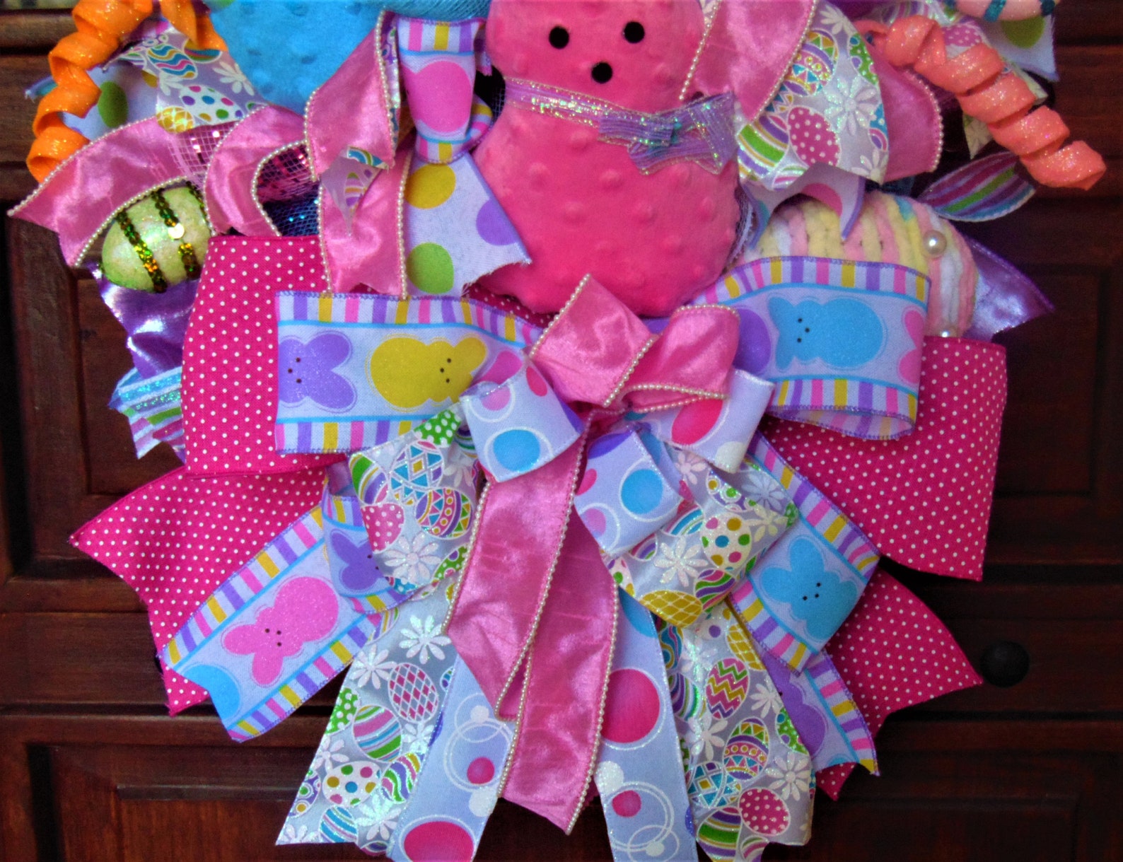 Large Easter Bunny Peep Swag For Doors Easter Swag Front | Etsy