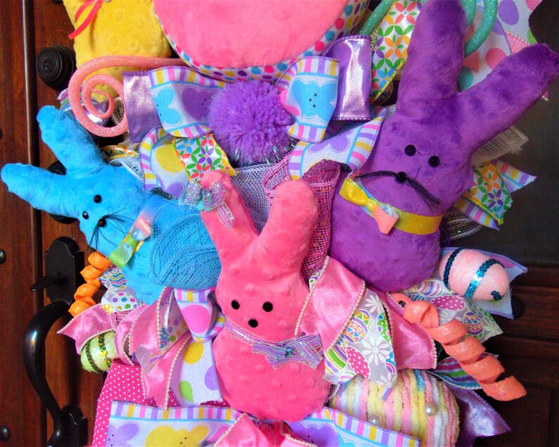 Large Easter Bunny Peep Swag for Doors Easter Swag Front - Etsy