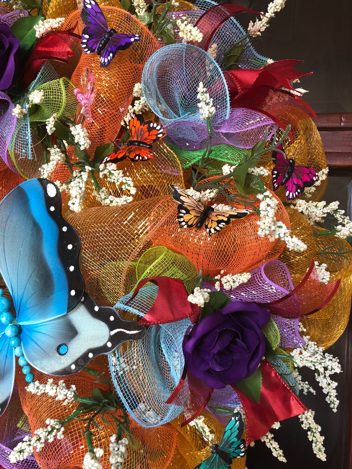 Spring Mesh Wreath Summer Mesh Wreath Butterfly Wreath - Etsy