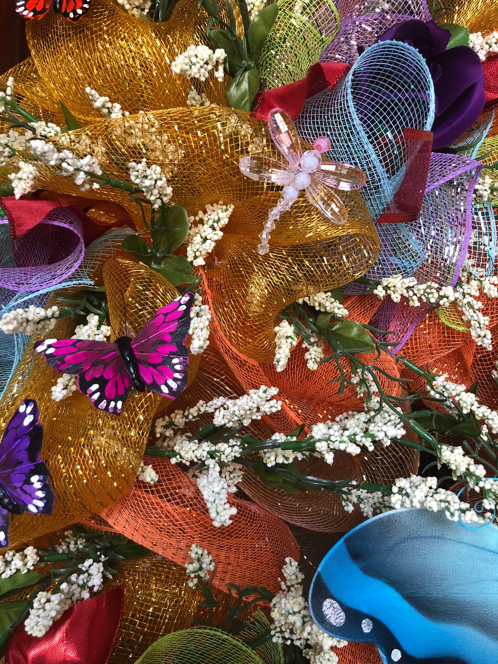 Spring Mesh Wreath, Summer Mesh Wreath, Butterfly Wreath, Everyday Mesh ...