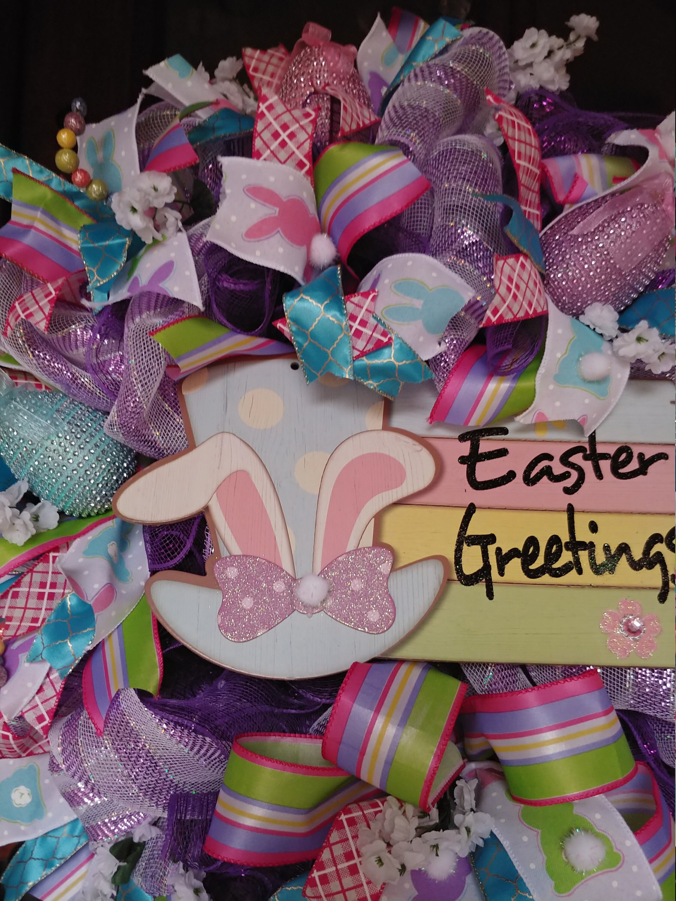 Spring Mesh Wreath Easter Mesh Wreathbunny Bottom Wreath | Etsy