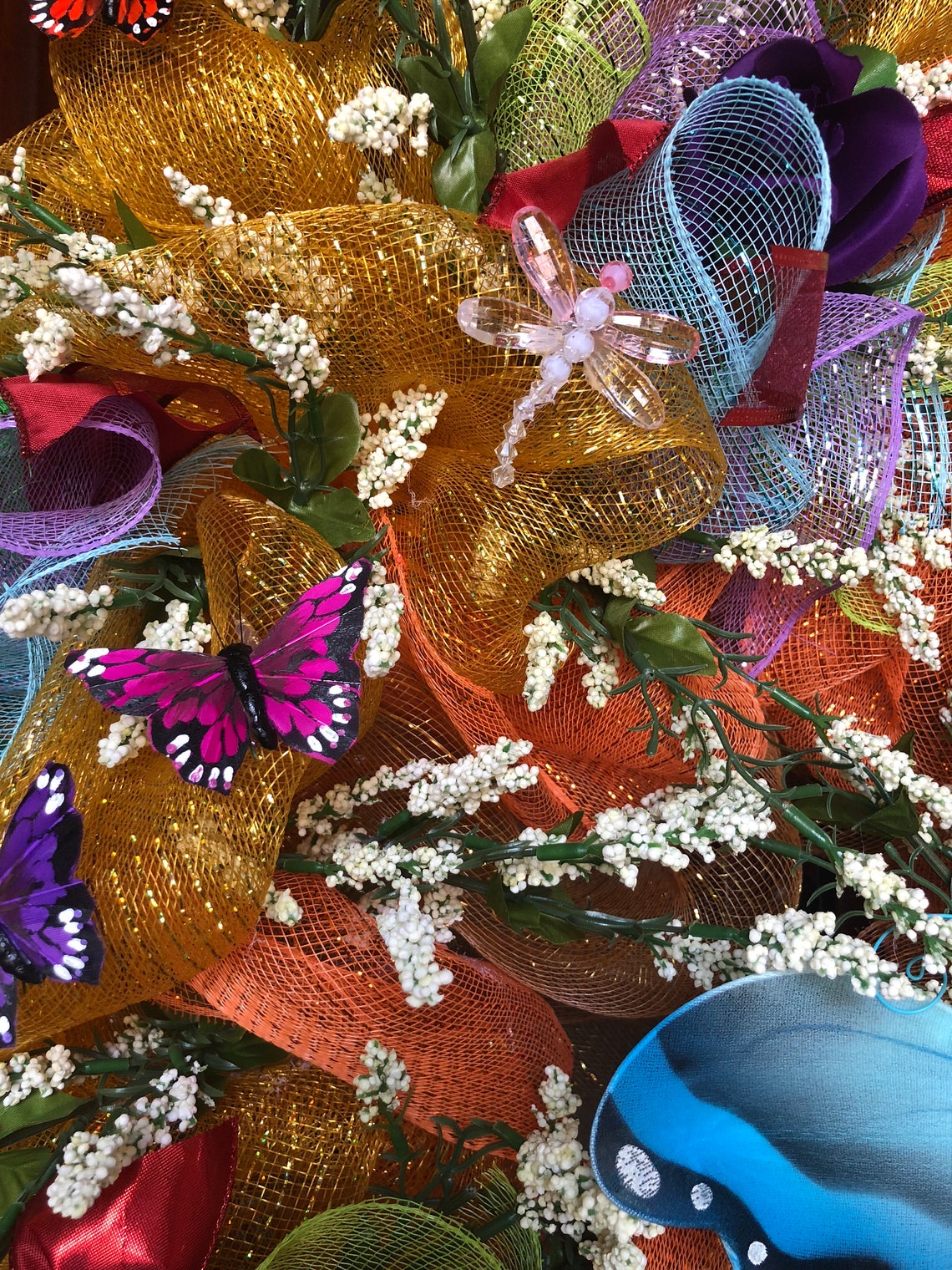 Spring Mesh Wreath Summer Mesh Wreath Butterfly Wreath - Etsy