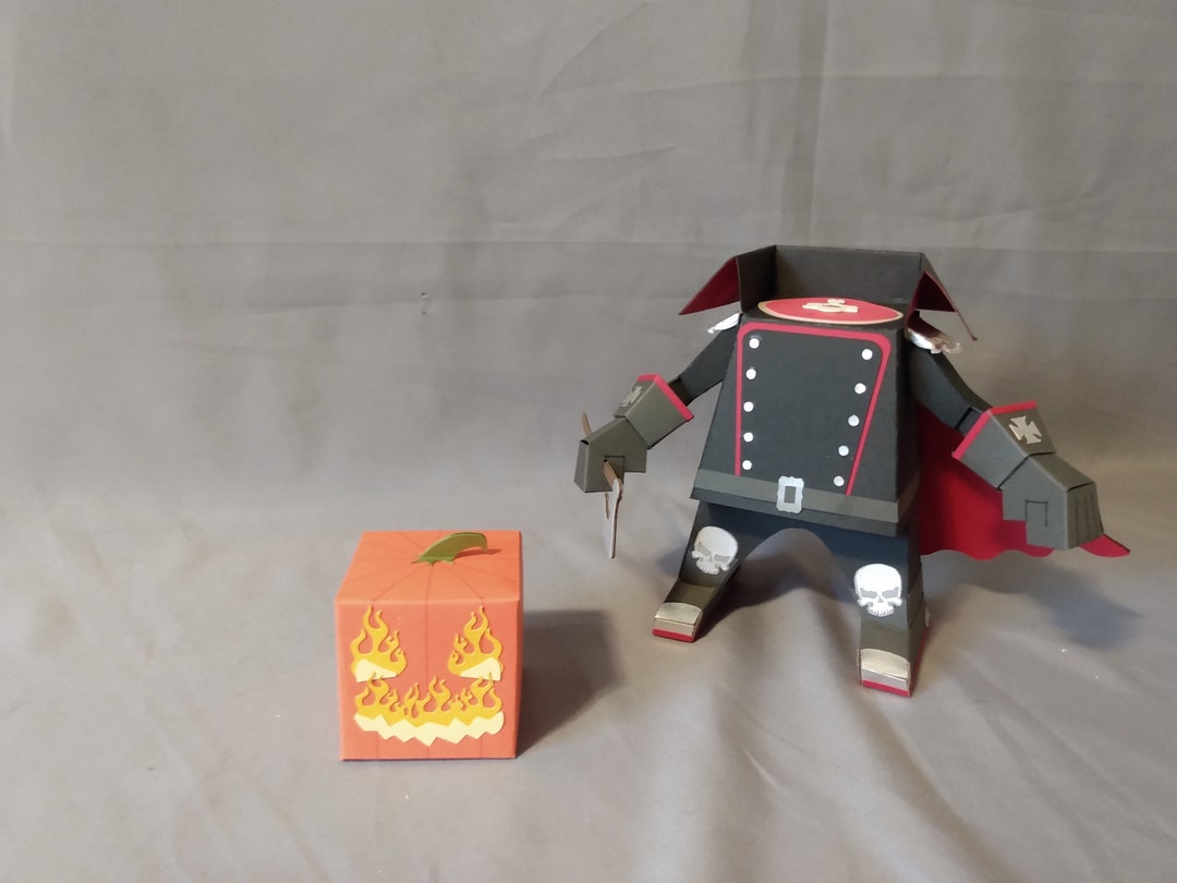 Cube Dude: the Headless Horseman - Papercraft - Etsy
