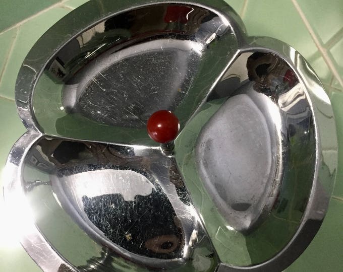 TRAY Chromium Divided Hors D'oeuvre Snack Serving Red - Etsy