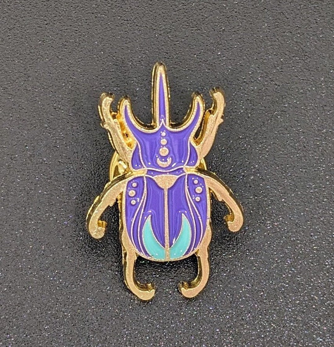 BEETLE ENAMEL PIN, Purple and Gold, Regal Radiance - Etsy
