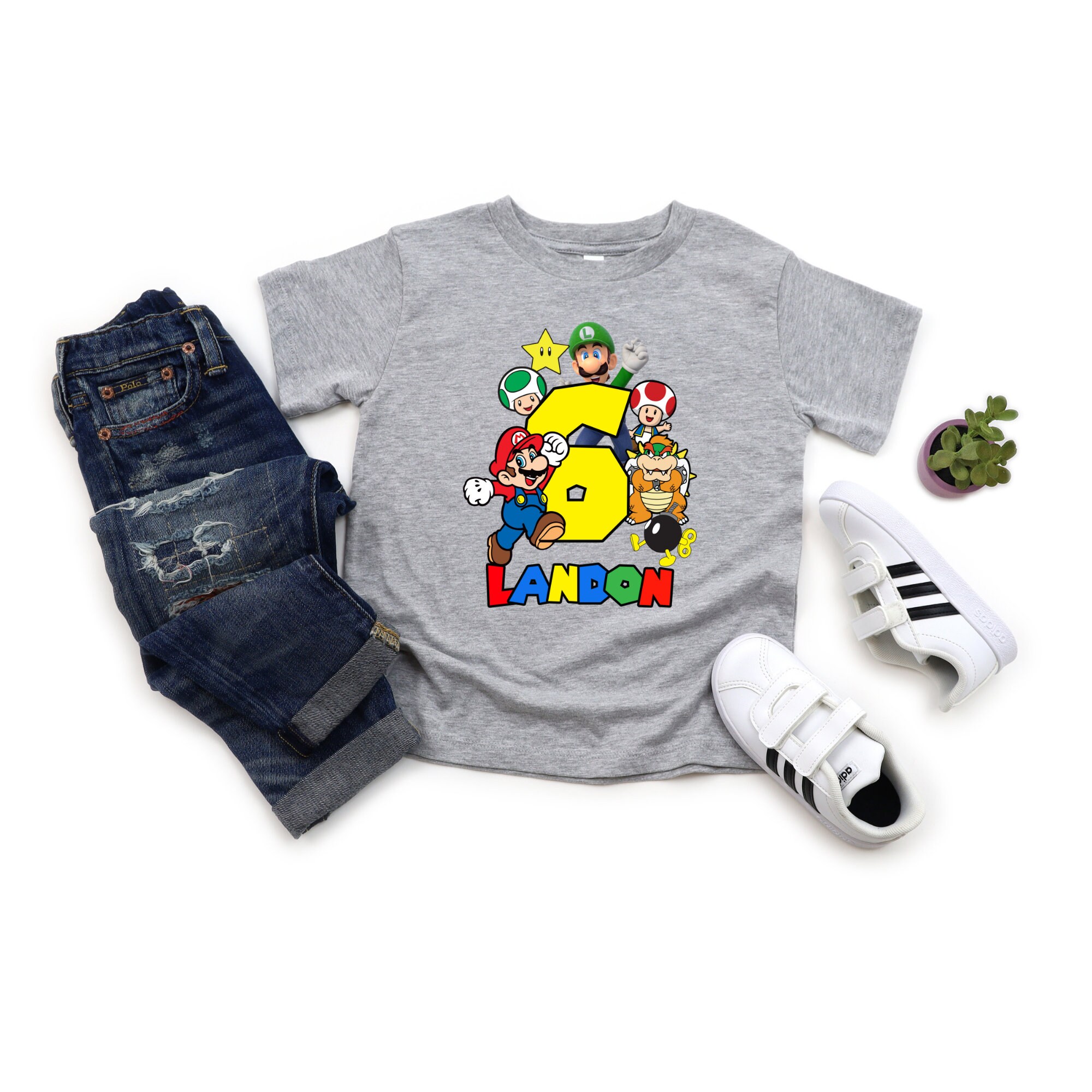 Super Mario Birthday Shirt for Boys Super Mario Custom Shirt | Etsy
