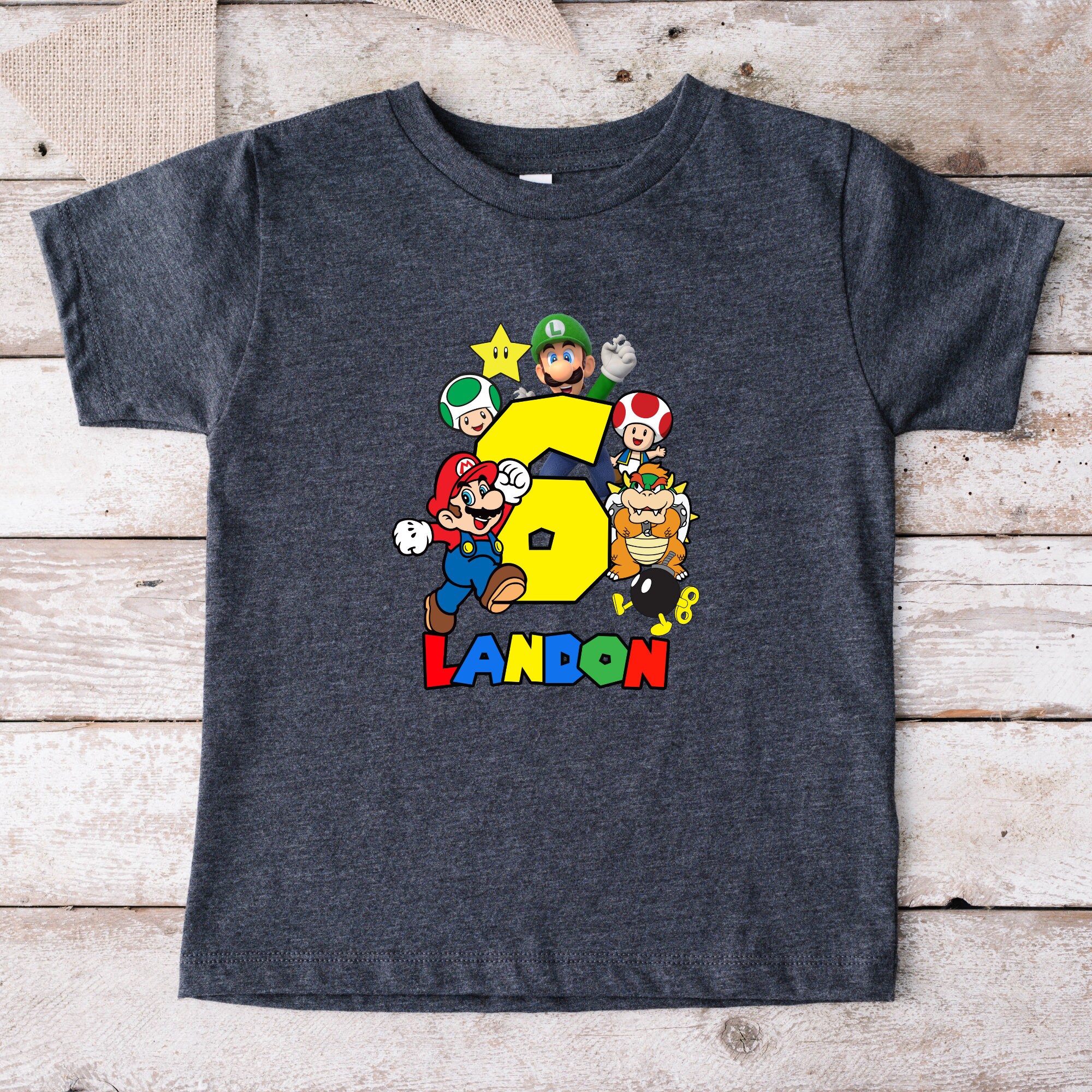 Super Mario Birthday Shirt for Boys Super Mario Custom Shirt | Etsy