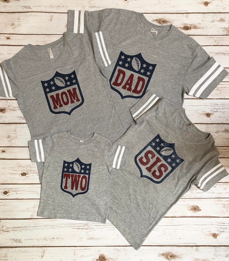 TWO Family Football tee football birthday shirt custom and | Etsy