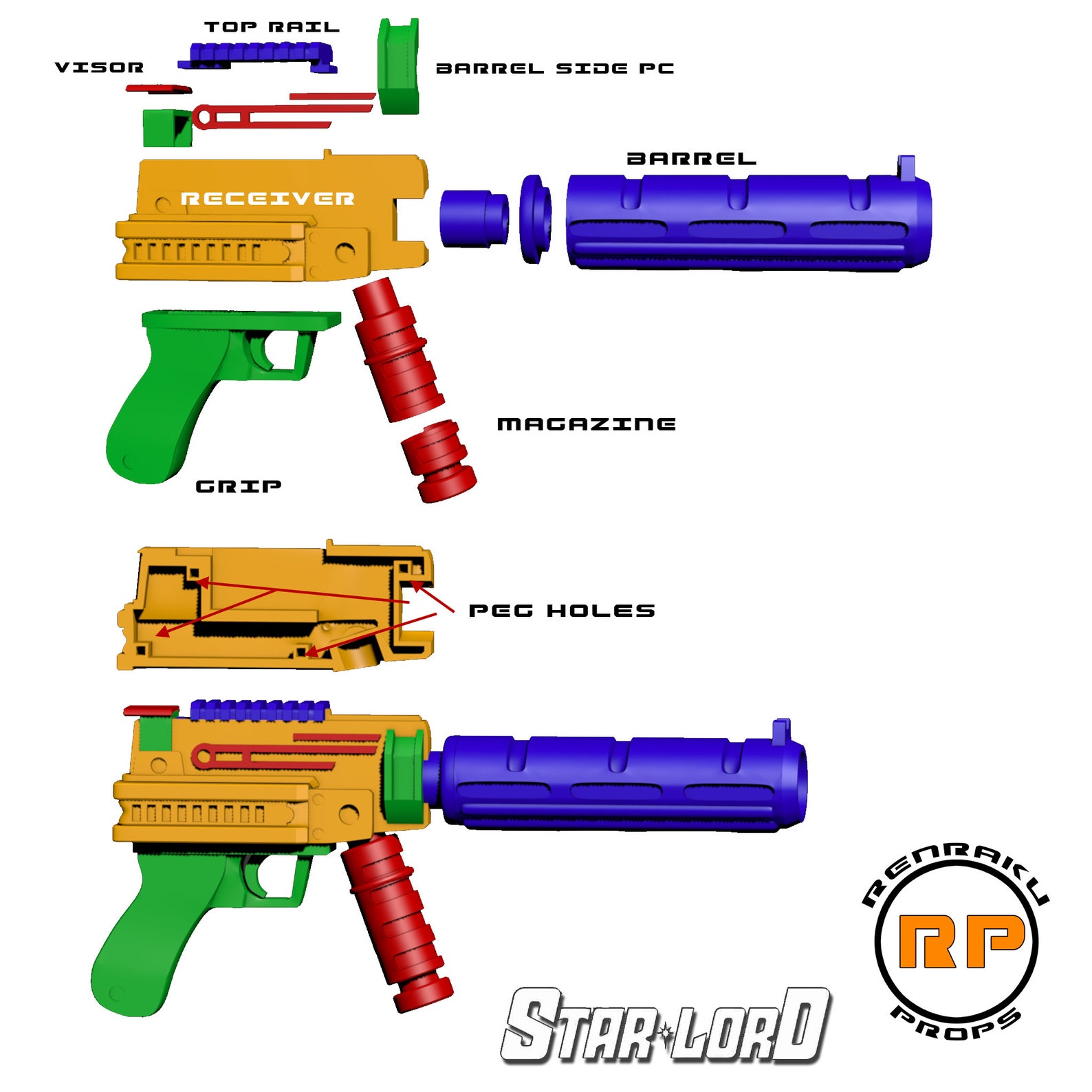 Star Lord Pistol 3D Print - Etsy