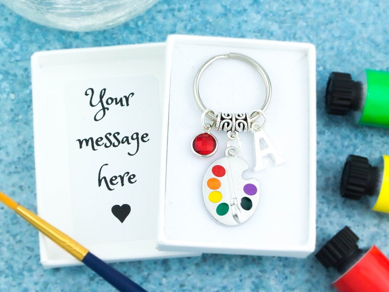 Paint Palette Keyring Personalised Gift Artist Keychain Art - Etsy UK
