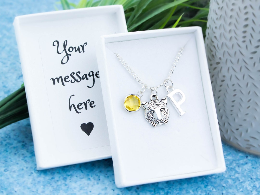 Tiger Necklace, Personalised Gift, Tiger Jewelry, Animal Jewelry, Tiger ...