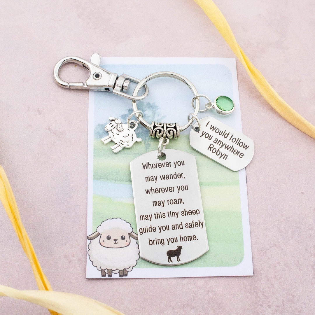 Personalised Sheep Keychain, Lamb Keyring, Farmer Gifts, Shepherdess ...