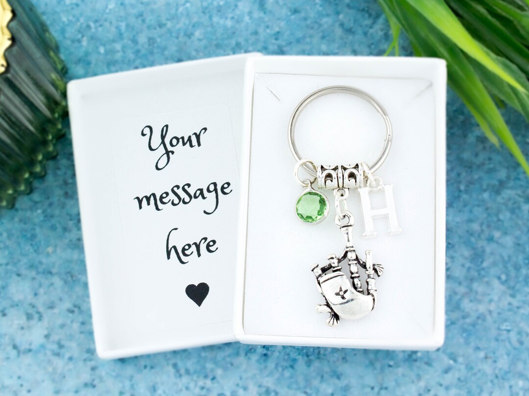 Bagpipes Keyring, Personalised Gift, Scottish Keychain, Celtic ...