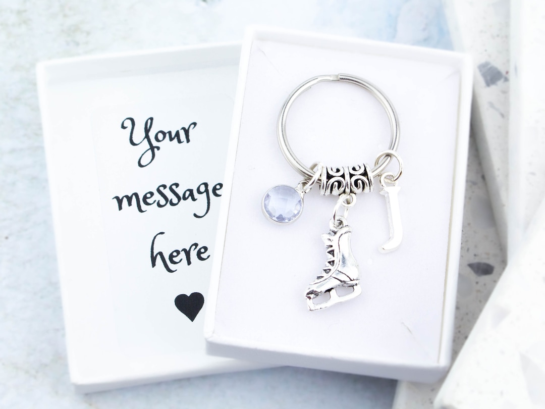 Ice Skating Keyring, Personalised Gift, Figure Skating Keychain, Ice ...