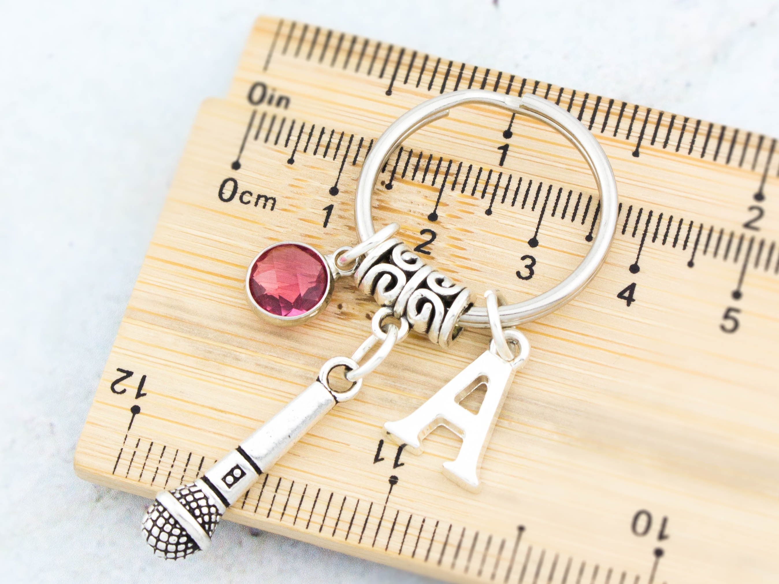 Microphone Keyring, Personalised Gift, Singer Keychain, Gift for ...