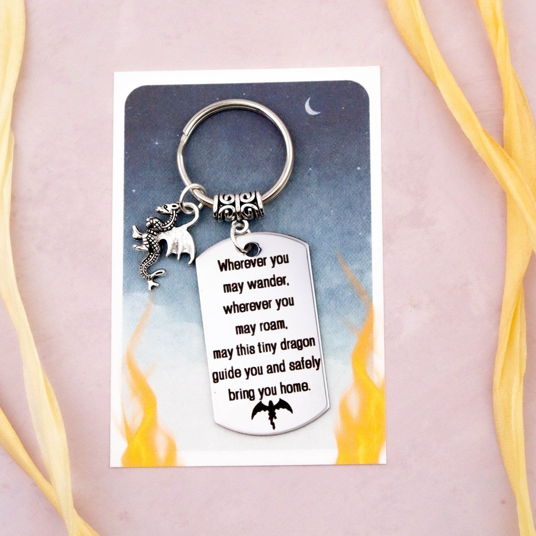 Dragon Keychain, Fantasy Book Lovers, Romantasy Fan, Dragon Keyring ...