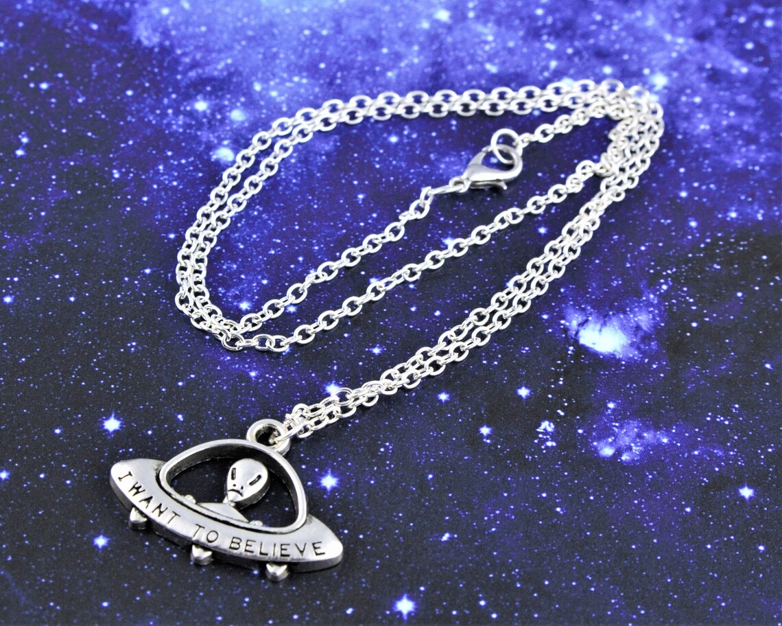 Alien Necklace UFO Necklace Space Jewellery I Want To | Etsy