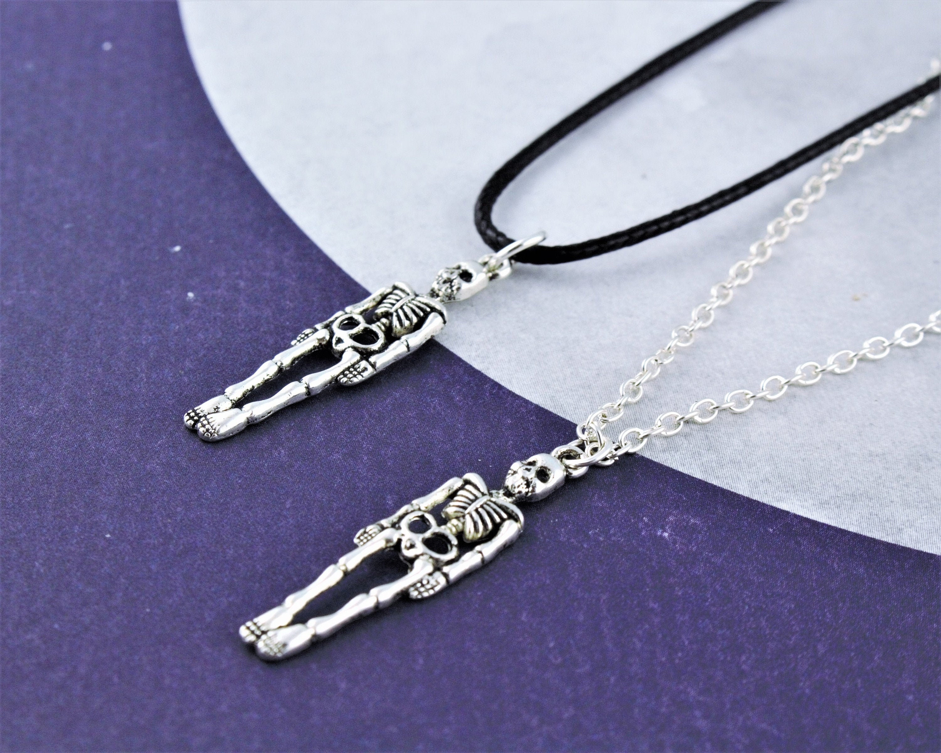 Skeleton Necklace Halloween Jewelry Anatomy Charm Silver - Etsy UK