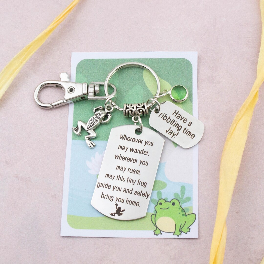 Personalised Frog Keychain, Froggy Keyring, Cute Travel Keyring ...