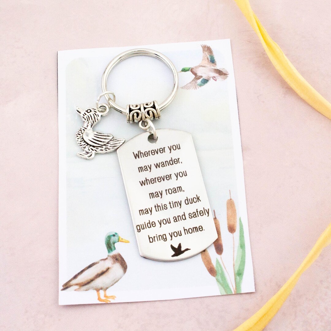 Duck Keyring, Safe Travels Keychain, Duck Bag Charm, Drive Safely ...