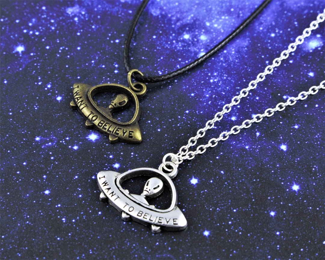 Alien Necklace UFO Necklace Space Jewellery I Want to - Etsy