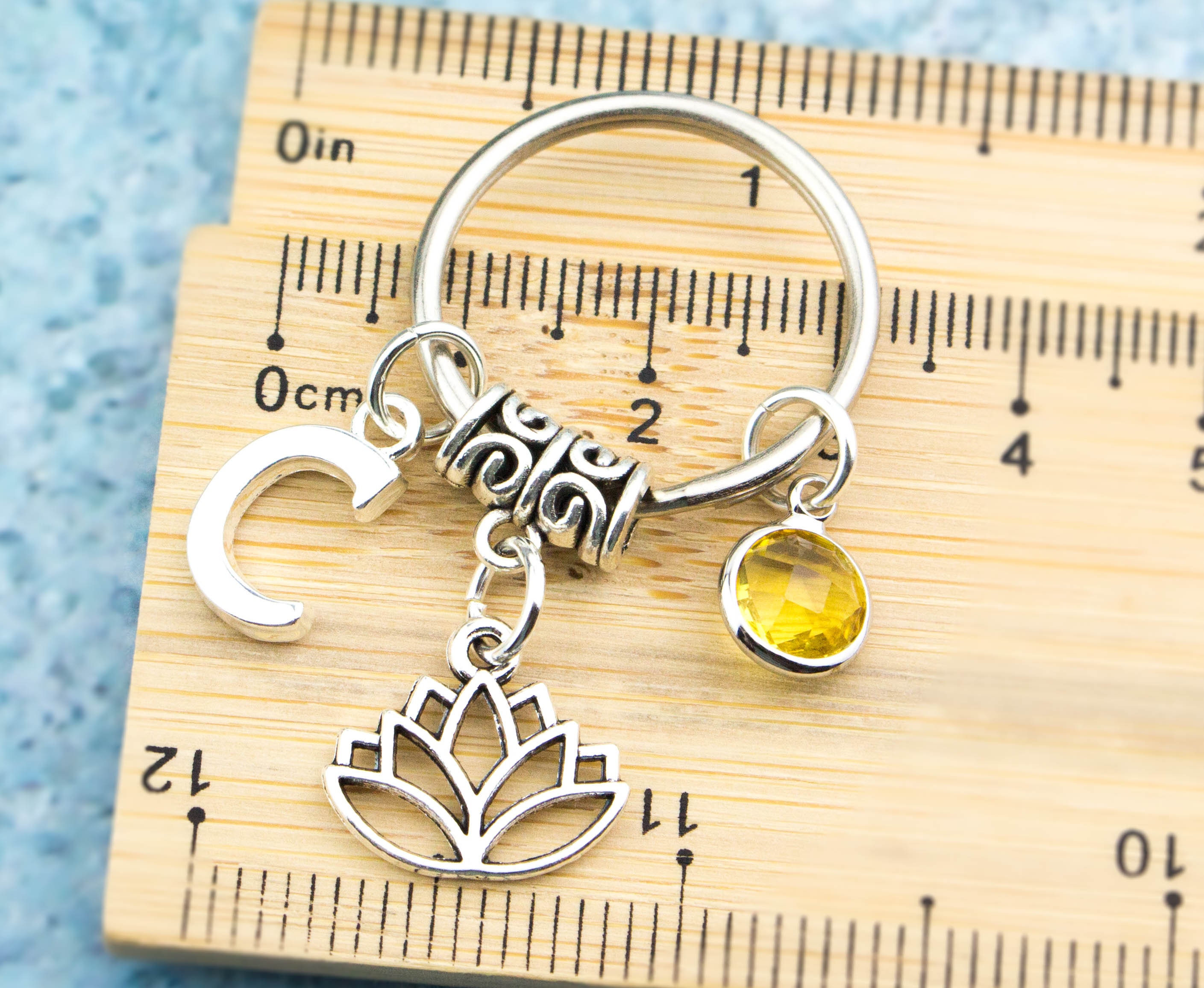 Lotus Flower Keyring Personalised Gift Buddhism Keychain | Etsy