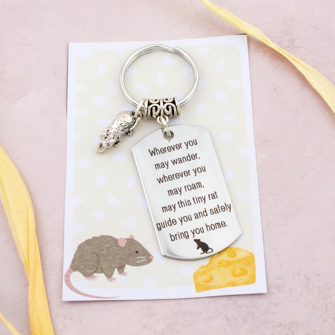 Rat Keyring, Travel Gifts, Pet Loss Keepsake, Cute Rat Keychain, Rodent ...