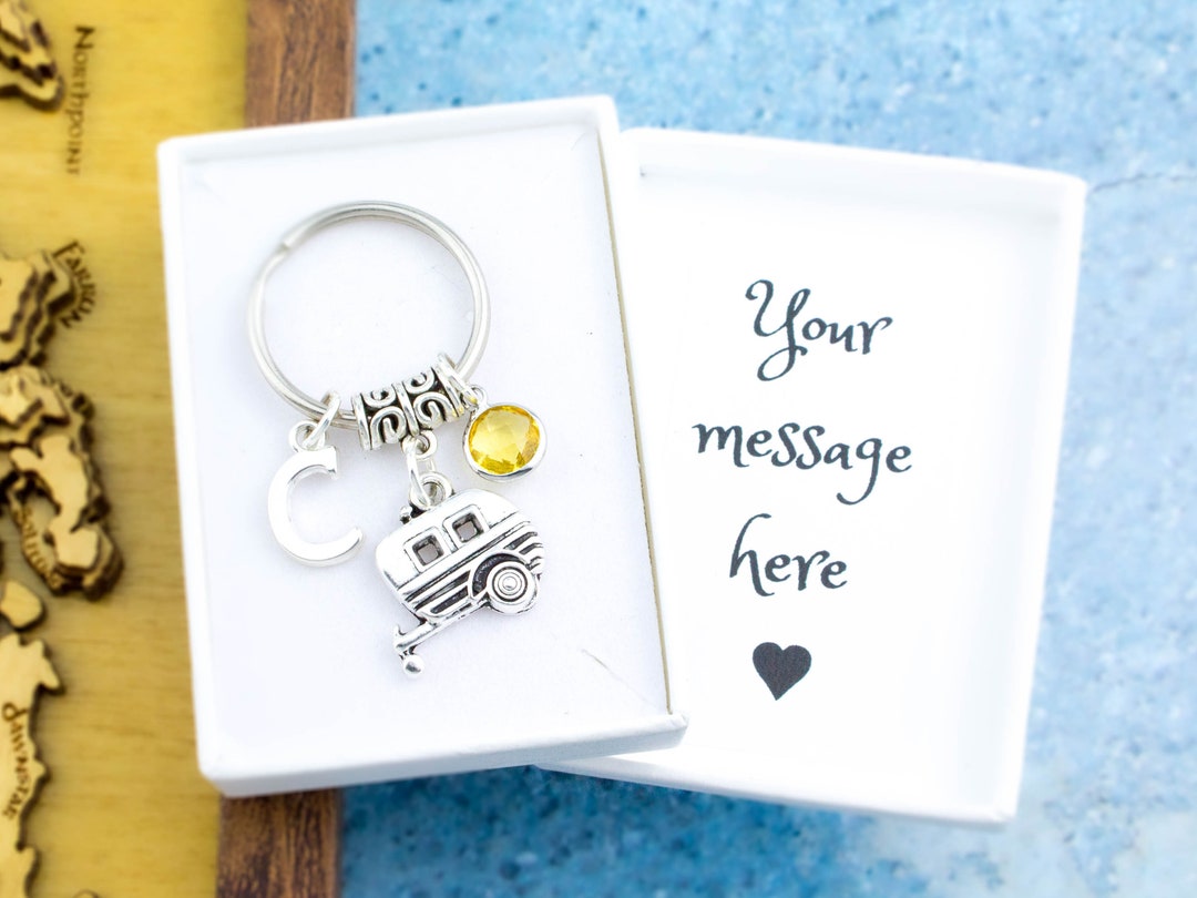 Caravan Keyring, Personalised Gift, Camper Keychain, Caravan Gifts ...