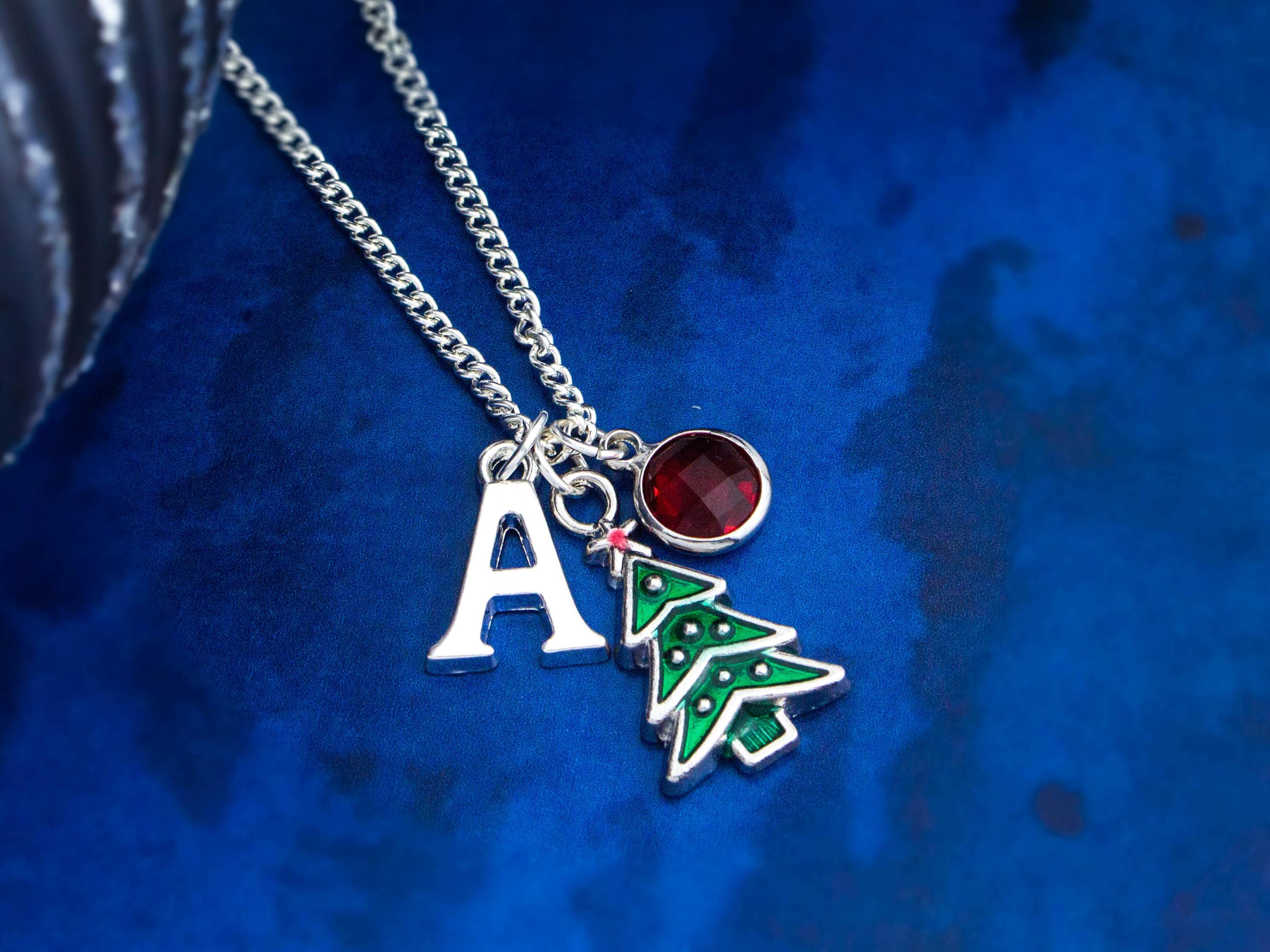 Christmas Tree Necklace Personalised Gift Festive Jewellery - Etsy UK