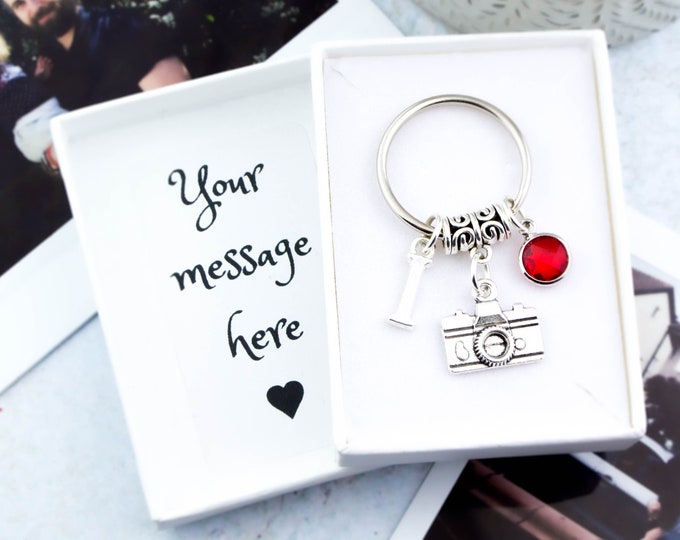 Camera Keyring, Camera Keychain, Photographer Keyring, Personalised ...