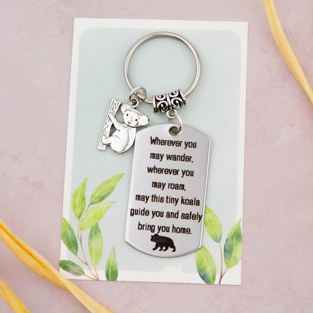 Koala Keyring, Emigrating to Australia Gift, Safe Travels Keychain ...