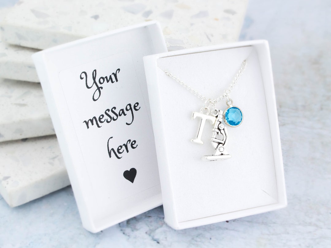Microscope Necklace, Science Inspired Gifts, Personalised Biology ...