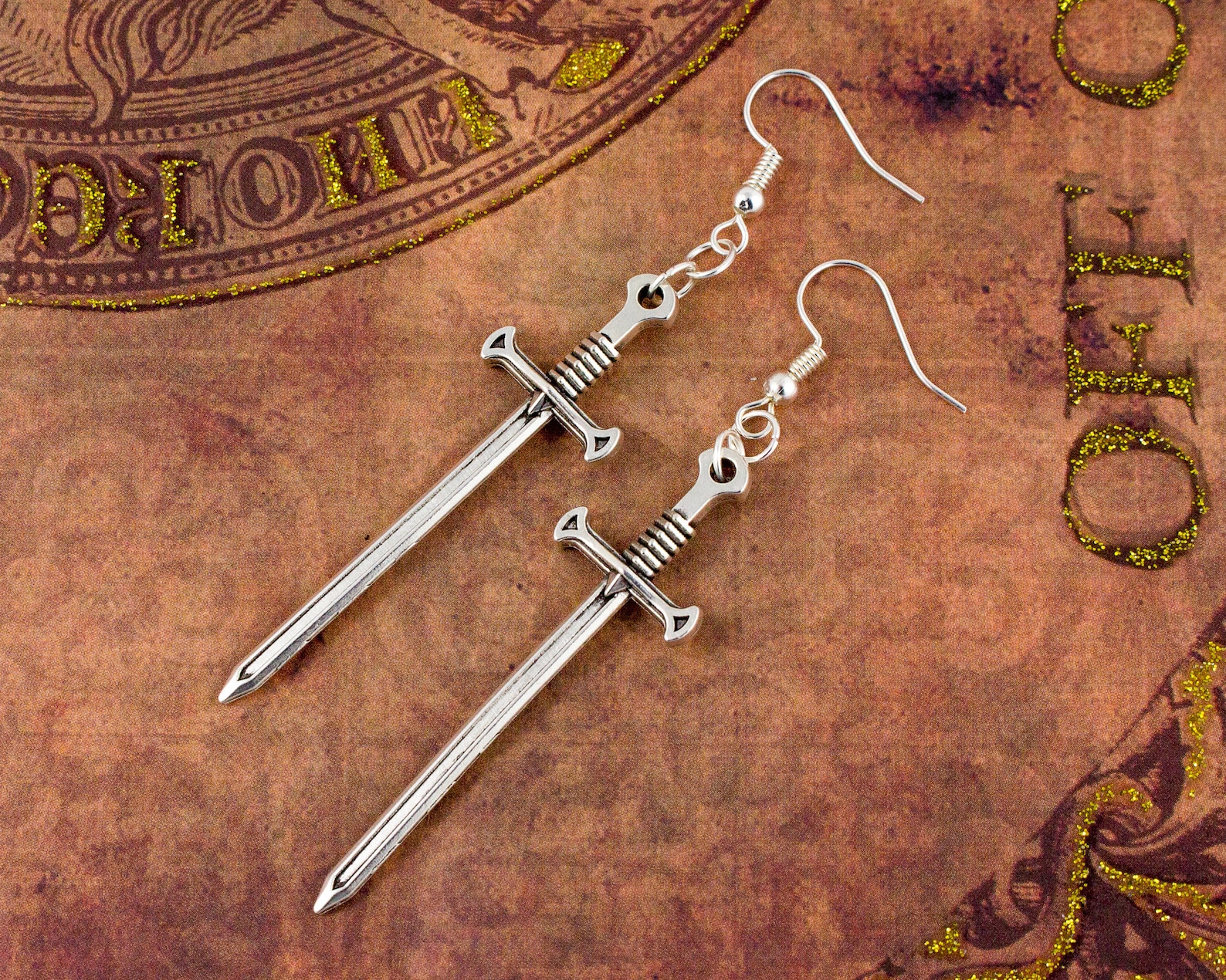 Sword Earrings Gothic Earrings Sword Jewellery Goth - Etsy
