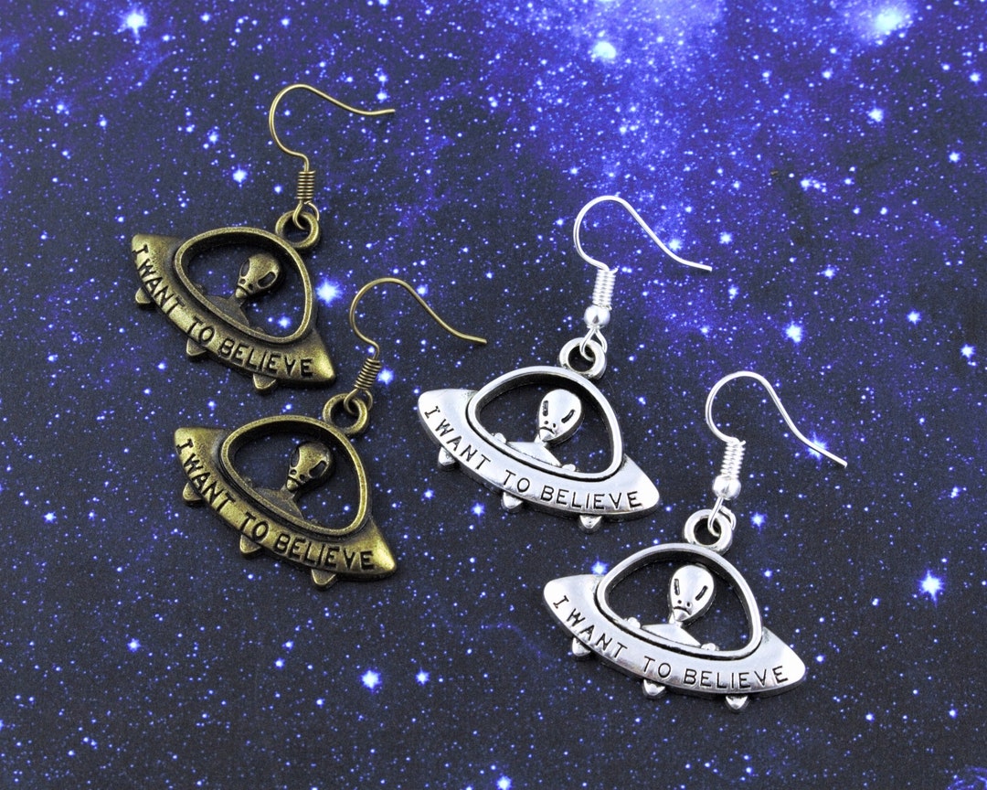 Alien Earrings, UFO Earrings, Geeky Earrings, Spaceship Earrings, Alien ...