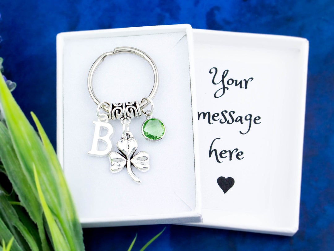 Shamrock Keyring, Personalised Gift, Lucky Charm Keychain, Irish Luck ...